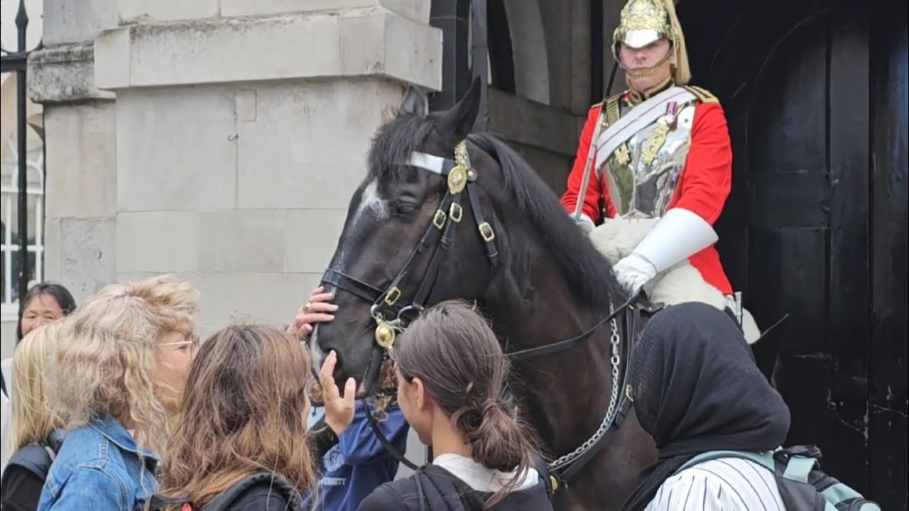Guard Pulls The Rein Away To Get Rid Off Them